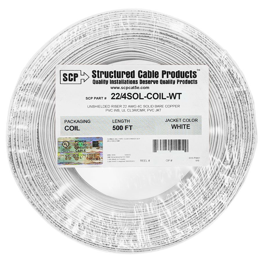 SCP 4C/22 AWG SOLID COPPER PVC COIL PACK Security Alarm Cable – Advantage Electronics Wire & Cable